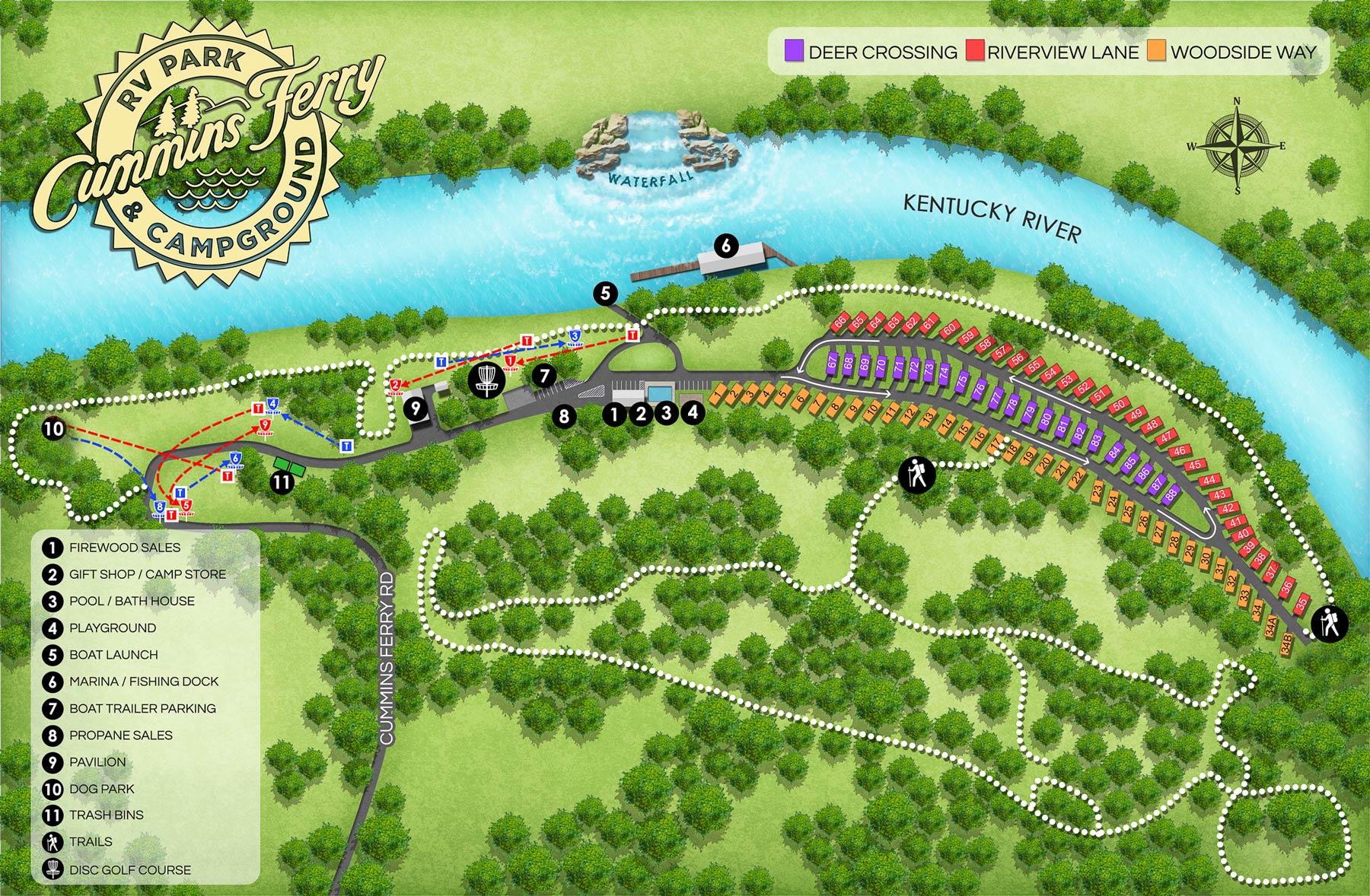 Resort Map - Cummins Ferry RV Park + Campground